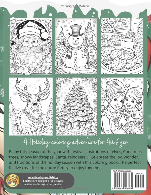 Festive Christmas coloring book: family edition, a holiday coloring ...