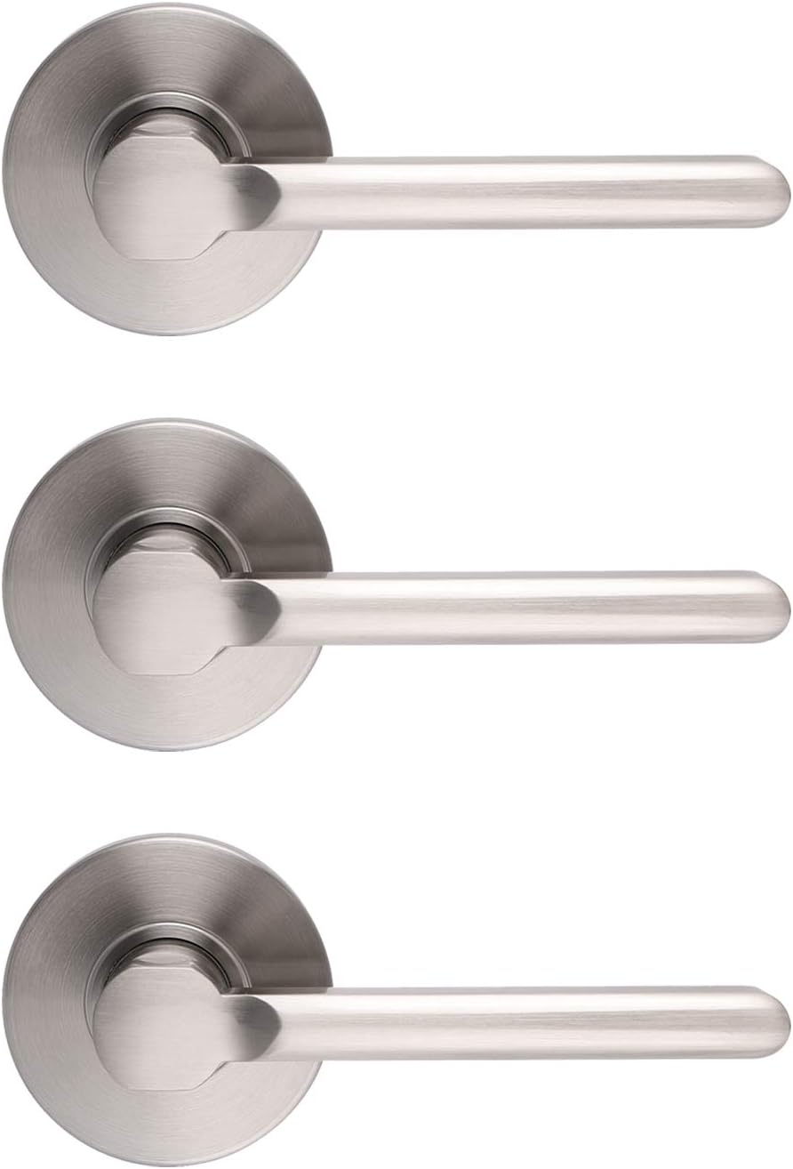 Probrico Flat Half-Dummy Inactive Door Levers, Satin Nickel Non-Turning ...