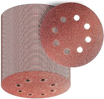 Inditrust New Round Sandpaper 8-Hole Hook & Loop Sanding Disc 5 inch ...