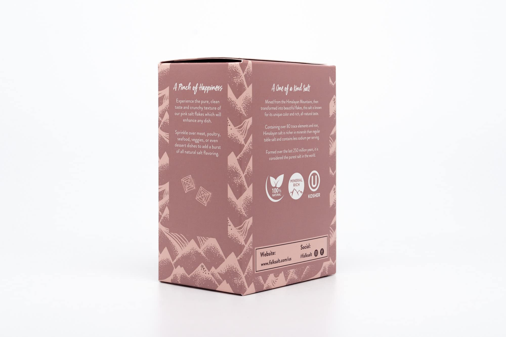 FALKSALT | Pink Himalayan Salt Flakes, 8.8oz Box | Gourmet Flaky Sea ...