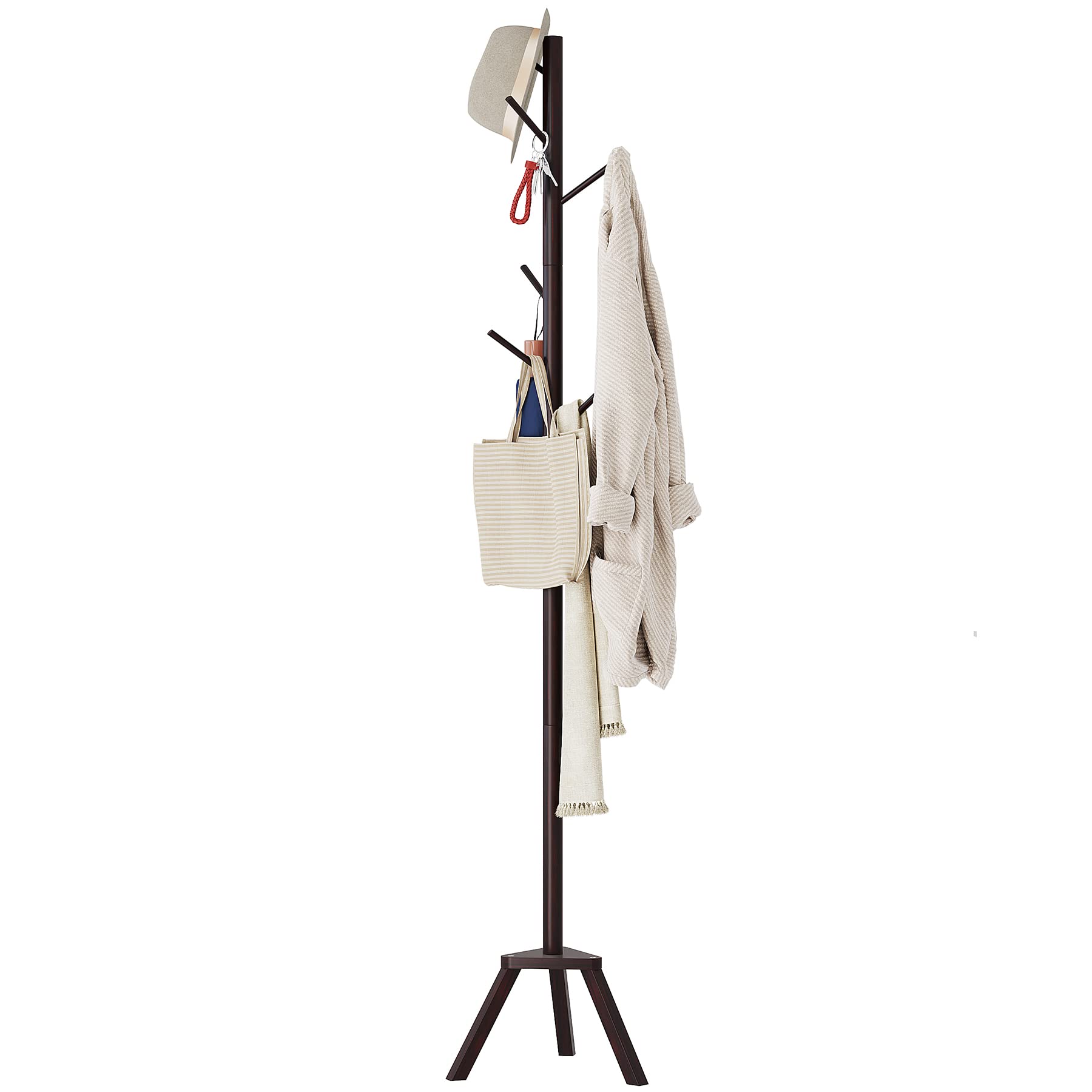 Amazon.com: Sywhitta Coat Rack Stand, Premium Bamboo Free Standing Coat ...