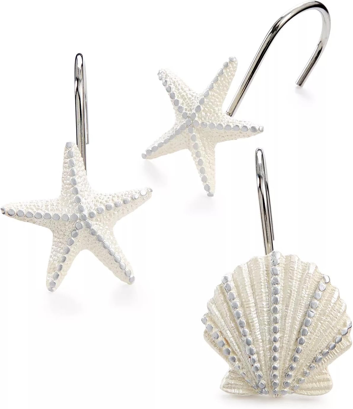Amazon.com: Avanti Linens - Shower Curtain Hooks, Seashell Inspired ...