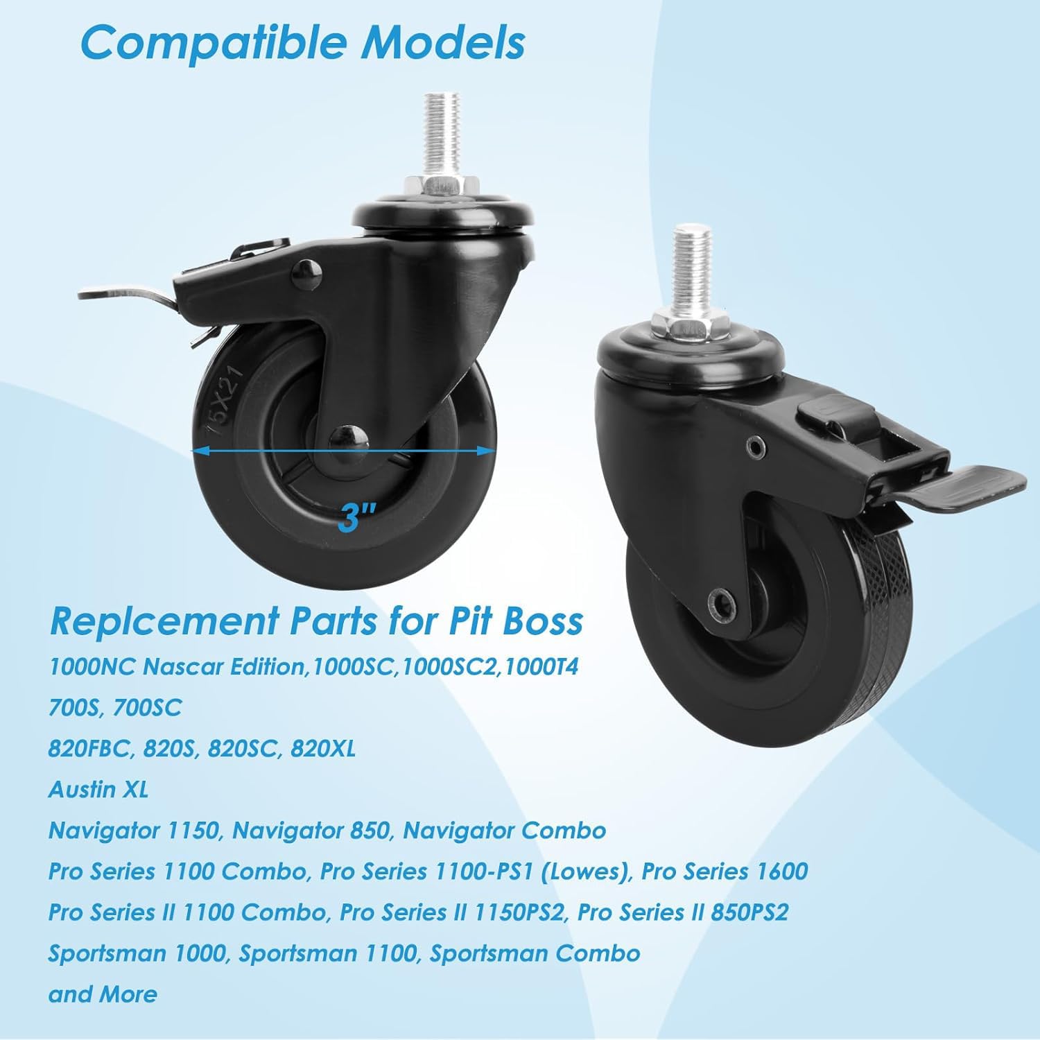 Pit Boss Replacement Wheels Pit Boss Control Board Pellet Grill Locking ...