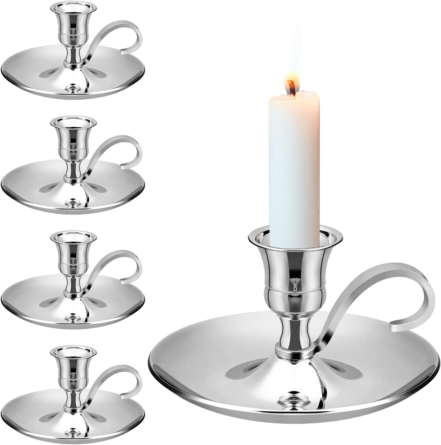 Amazon.com: Uiifan 4 Pcs Vintage Candlestick Holders with Handle and ...