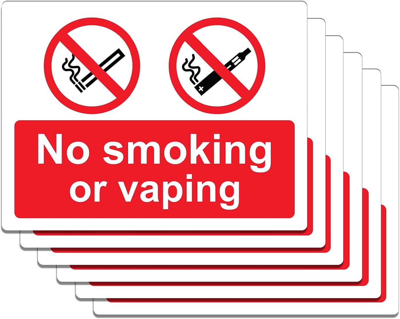 Mayoii 6PCS Self Adhesive No Smoking Signs, No Smoking Adherent Vinyl ...