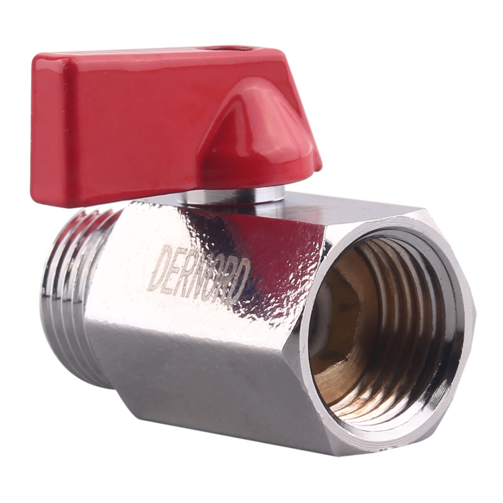Snapklik.com : DERNORD Brass Mini Ball Valve NPT Thread, Shut-Off Valve ...