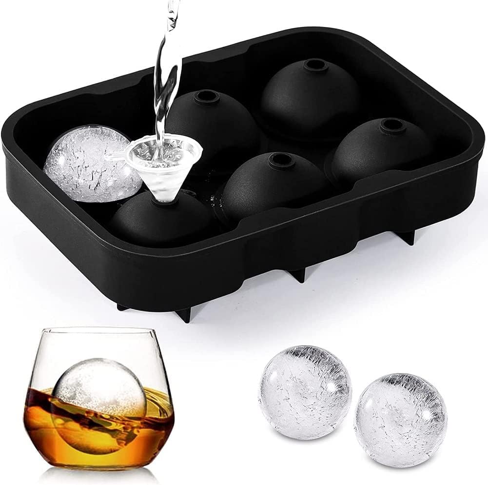 Amazon.com: 6 Large Compartments 1.8 Inch Ice Balls Round Ice Tray Mold ...