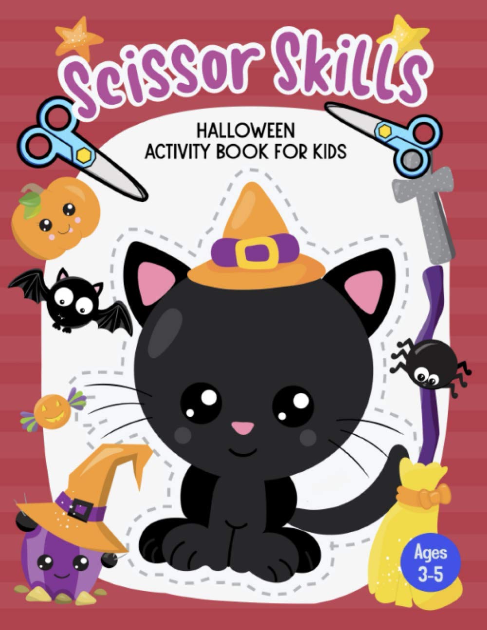 Scissor Skills Halloween Activity Book for Kids: Cutting Practice, A ...