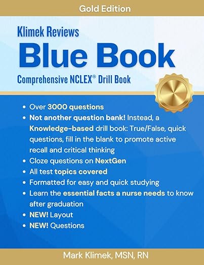 Mark Klimek Blue Book: Gold Edition - Comprehensive NCLEX Review