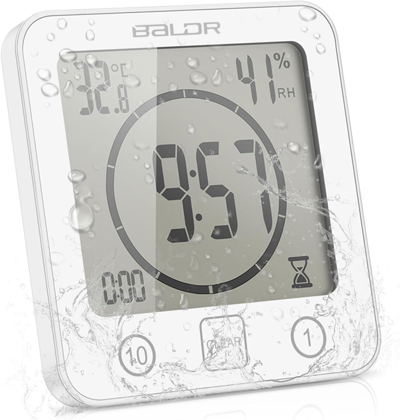 Amazon.com: Shower Clock Waterproof Wall Clock Bathroom Clock Sunsbell ...