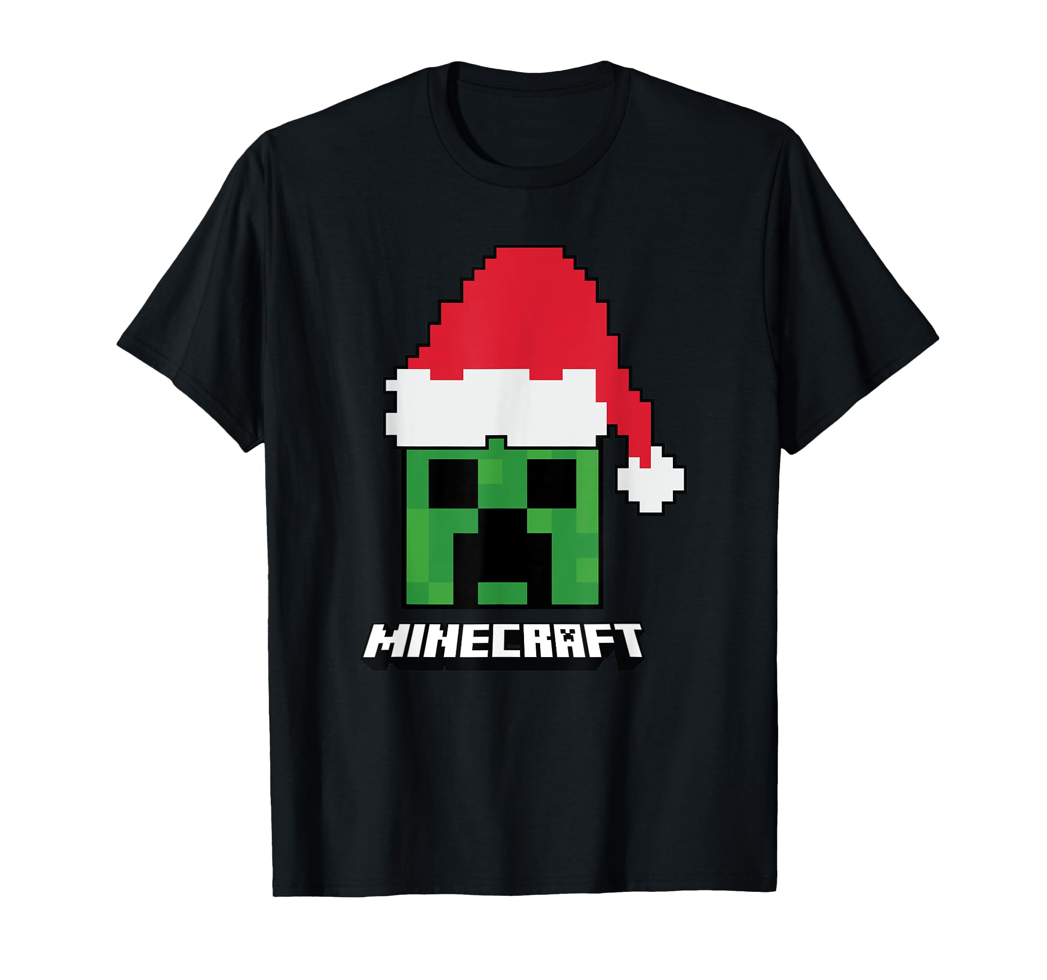 Amazon.com: Minecraft Christmas Creeper Santa Hat T-Shirt : Clothing ...