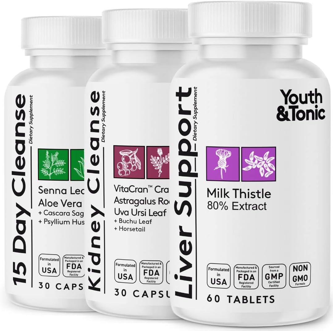 Amazon.com: Youth & Tonic 3X Body Detox and Cleanse for Women & Men ...