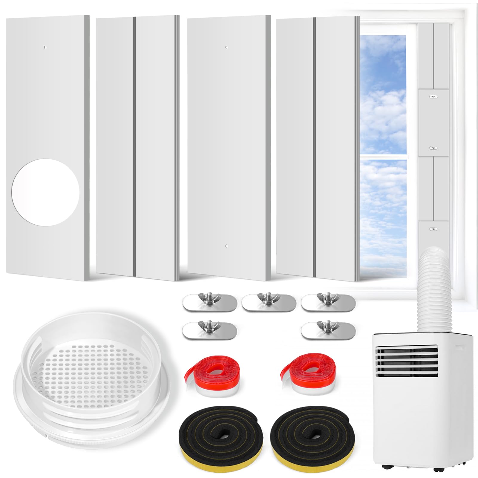 Buy Upgraded 4-in-1 Universal Portable Air Conditioner Window Kit ...