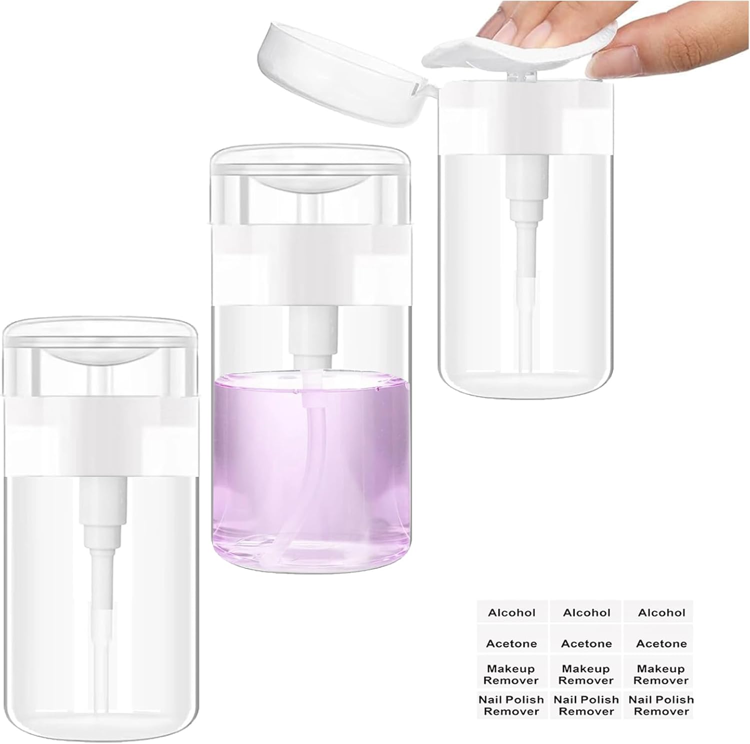 Amazon.com: Moonlik 3Pack Acetone Dispenser, Push Down Pump Dispenser ...