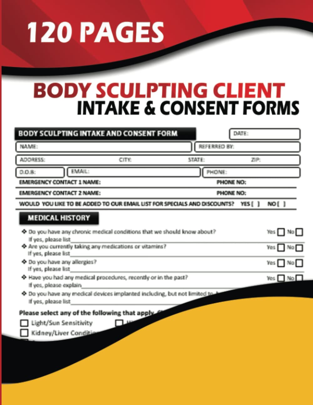 Amazon.com: Body Sculpting Client Intake & Consent Forms: (120 Pages ...