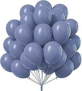Amazon.com: PartyWoo Dusty Blue Balloons 101 pcs 12 Inch Boho Blue Latex Helium Balloons for ...