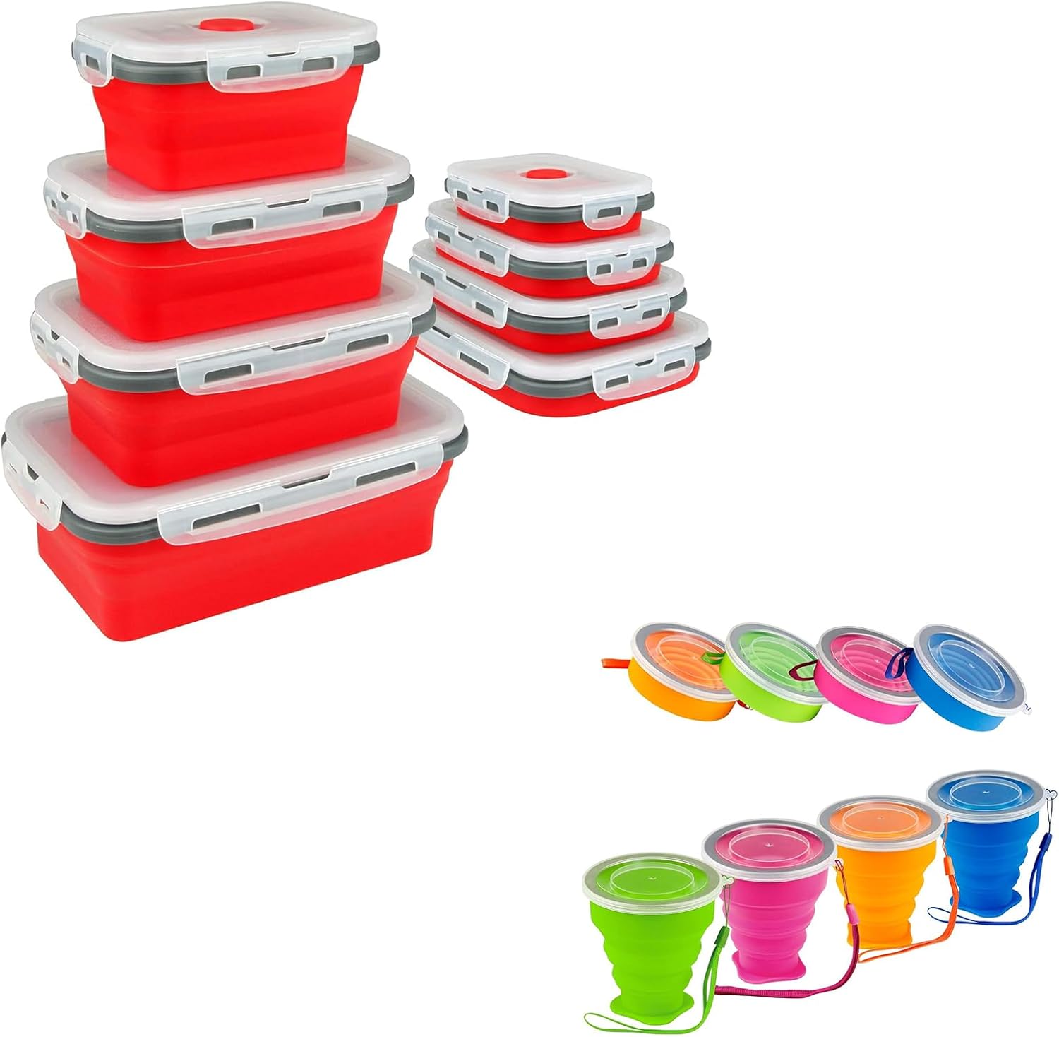 Amazon.com: Guyuyii Collapsible Food Storage Containers With Lids and ...