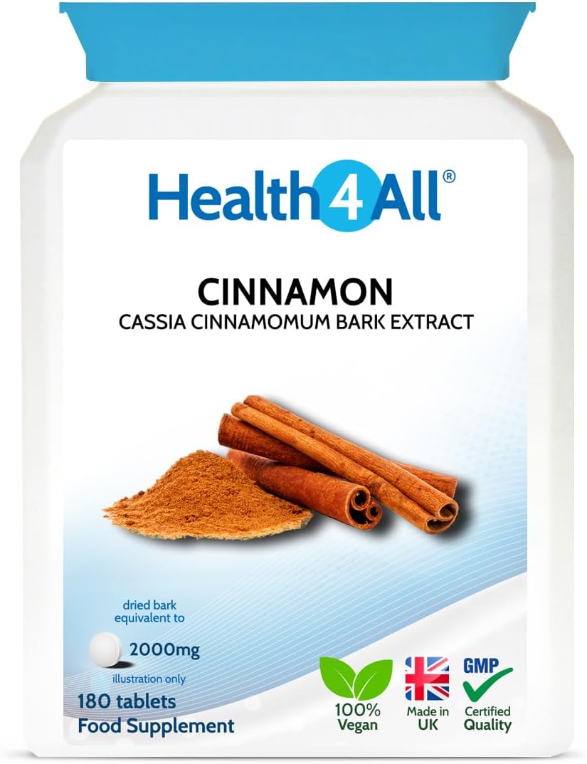 Health4All Cinnamon Tablets 2000mg per Tablet 180 Tablets, Vegan ...