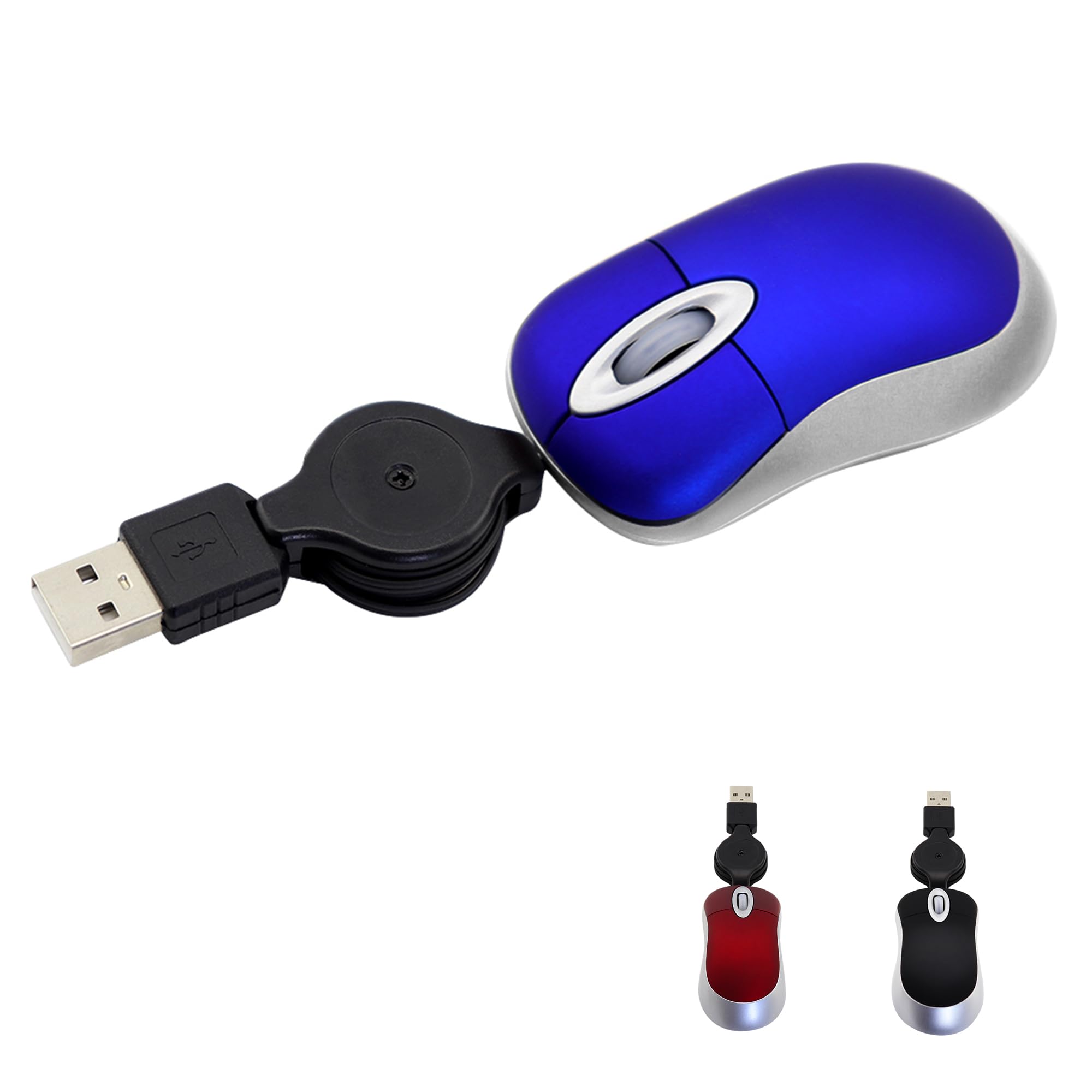Amazon.com: Samudgate Wired Mouse, Small Retractable Cable USB Mouse ...