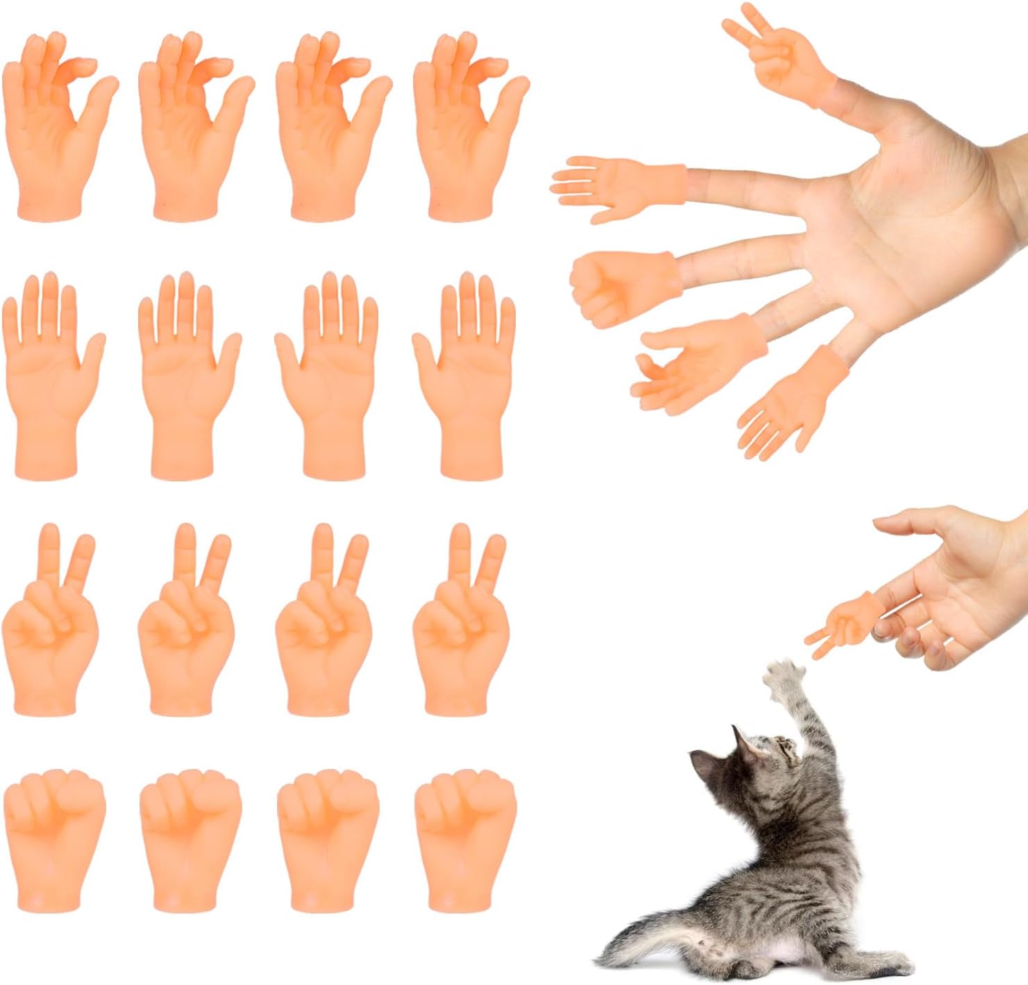 RAFIYU 20 Pcs Tiny Hands, Finger Puppets Little Finger Mini Finger ...