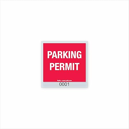 Amazon.com: Numbered Parking Permit Window Stickers Red (3" x 3") Pack ...