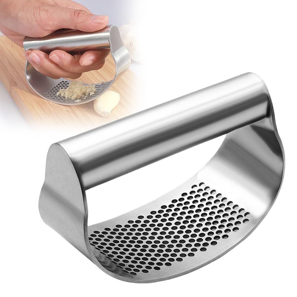 Amazon.com: Stainless Steel Garlic Presser, 2024 New Garlic Press ...
