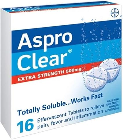 Aspro Clear Extra Strength Pain Relief Aspirin to Relieve Pain, Fever ...
