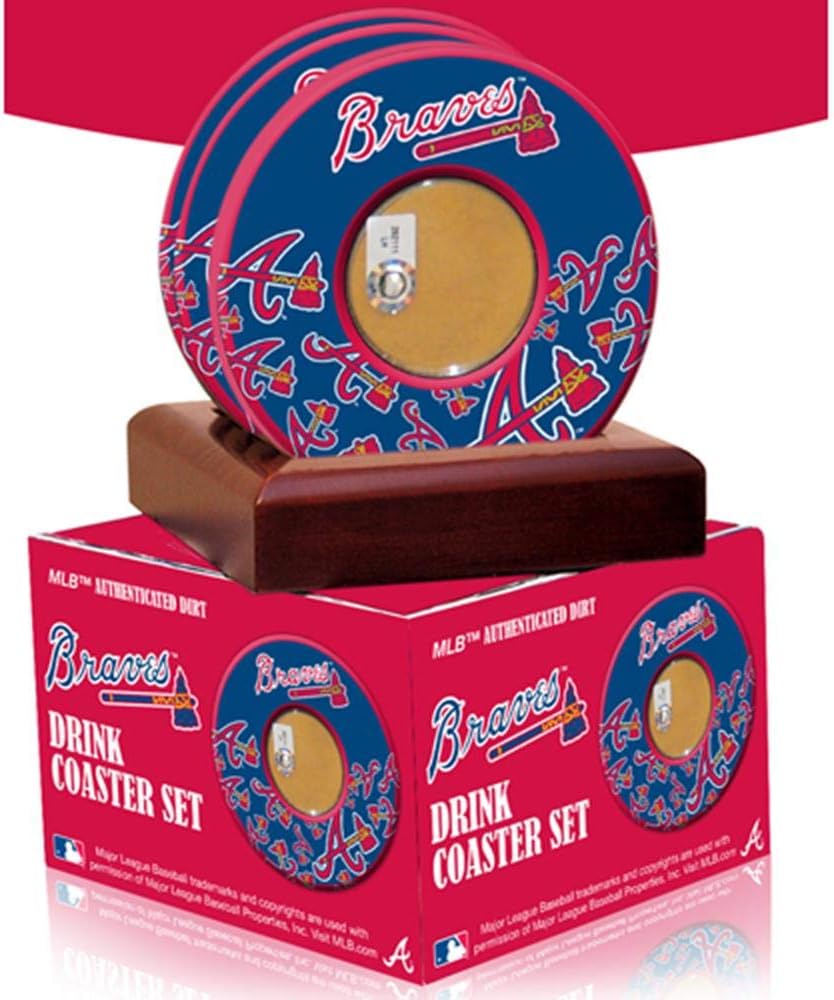 Amazon.com : MLB Atlanta Braves Coasters With Certified Authentic Field ...