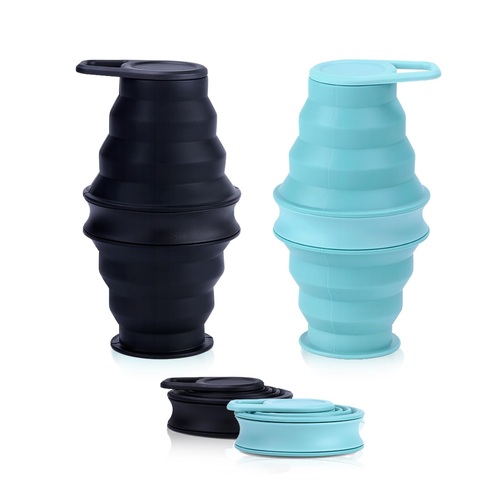 Amazon.com: ABSOK 2 Pcs Collapsible Water Bottle, 500 ml Foldable ...