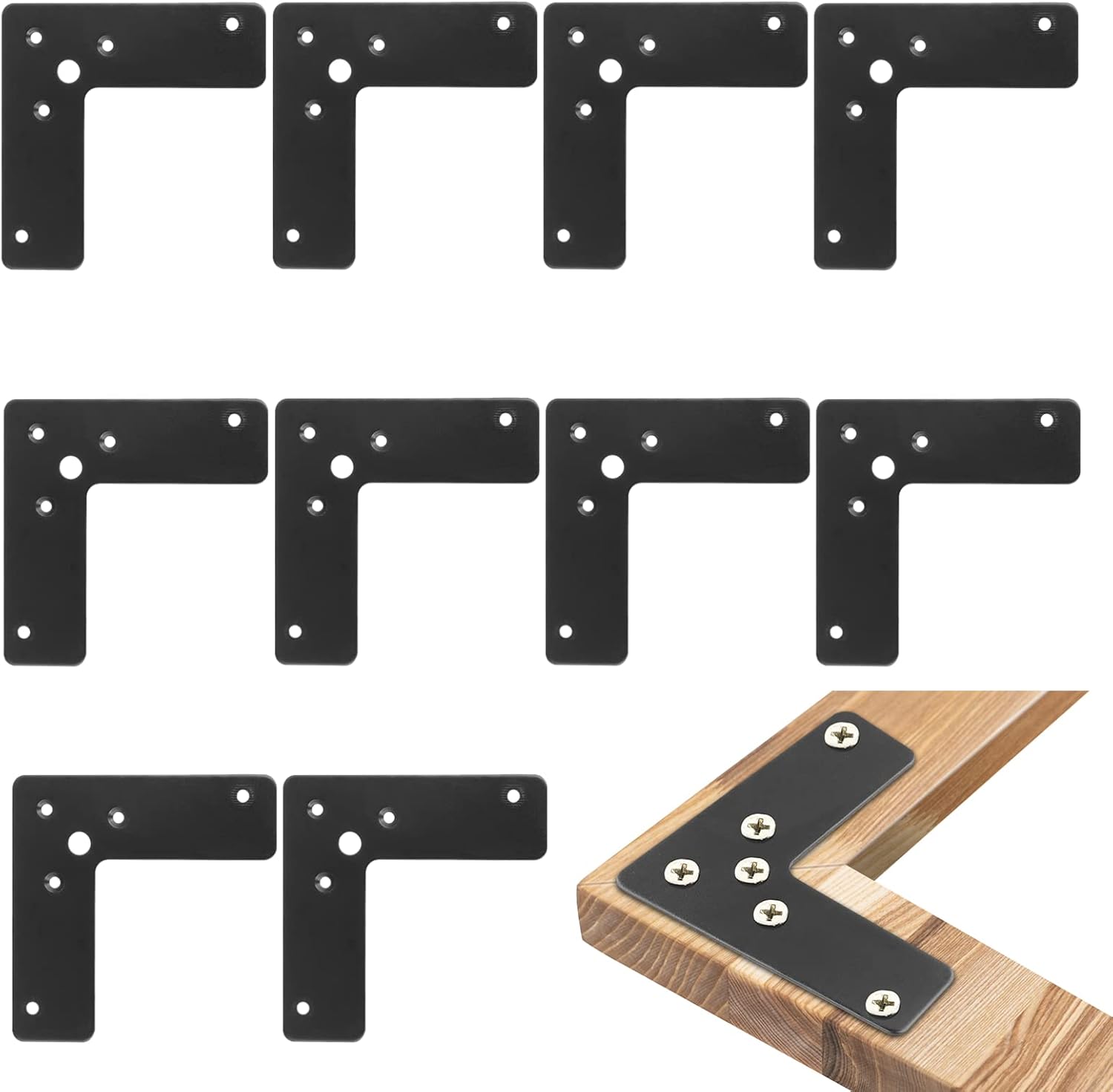 Amazon.com: Flat Corner Braces, 10pcs 4in L Right Angle Braces Brackets ...