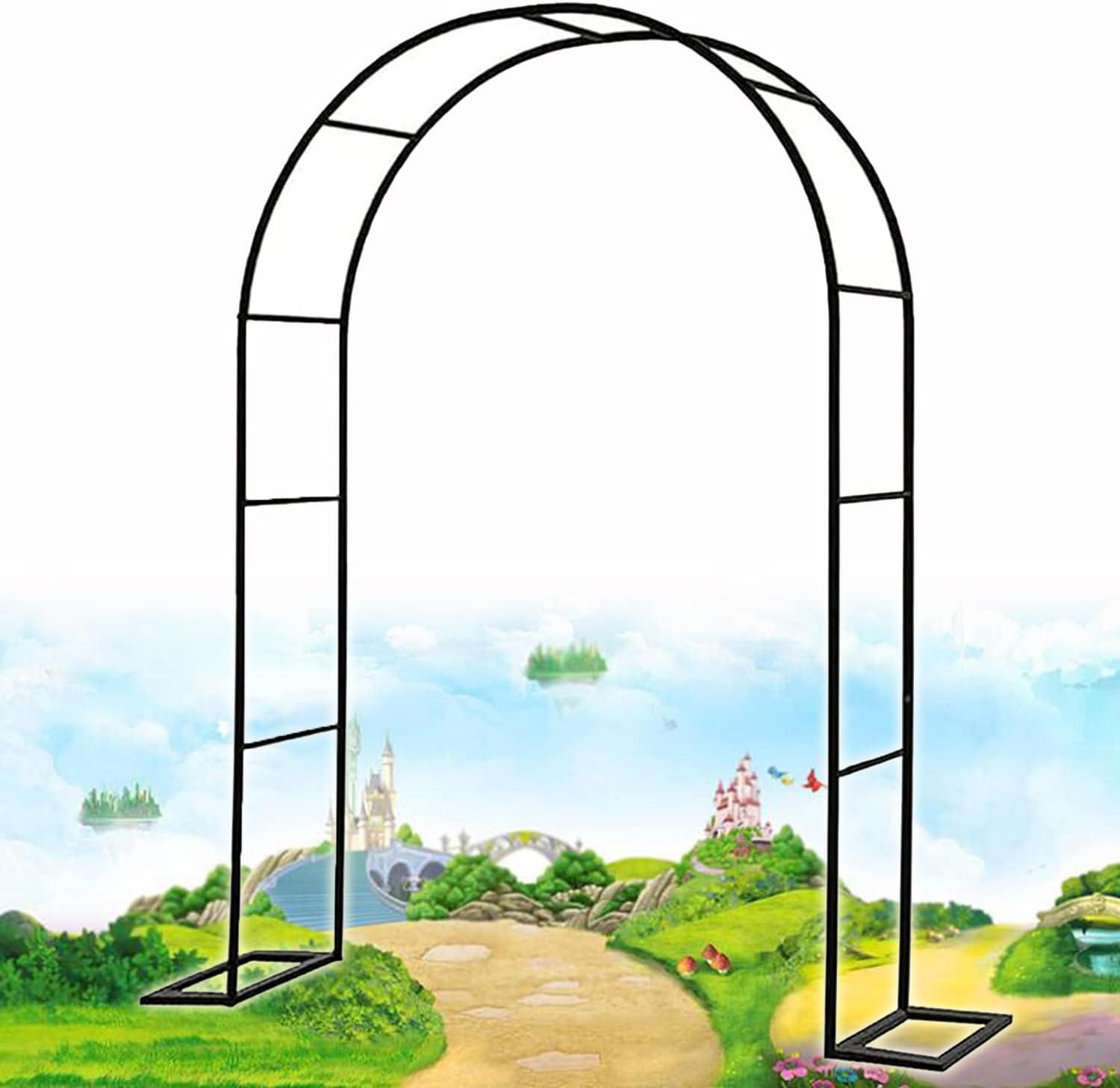 HFVUYAR Metal Garden Arch for Climbing Plants Durable 2.8m Rose Archway ...