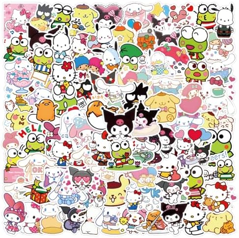 Yuyul 100Pcs Cute Sanrio Stickers, Funny MyMelody&Kuromi Stickers Pack ...
