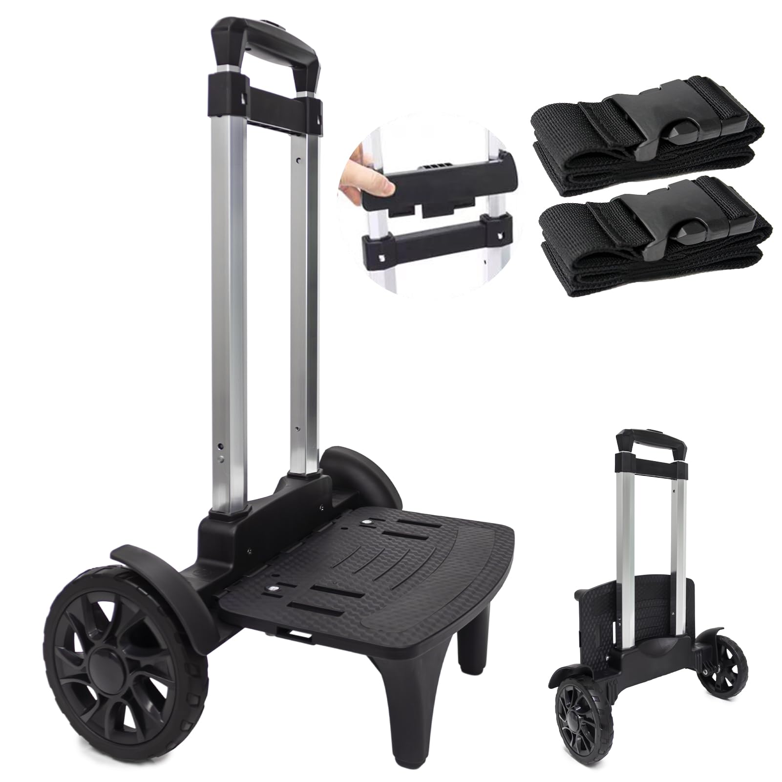 Amazon.com: Backpack Trolley, Wheeled Cart Aluminum Alloy,Luggage Cart ...