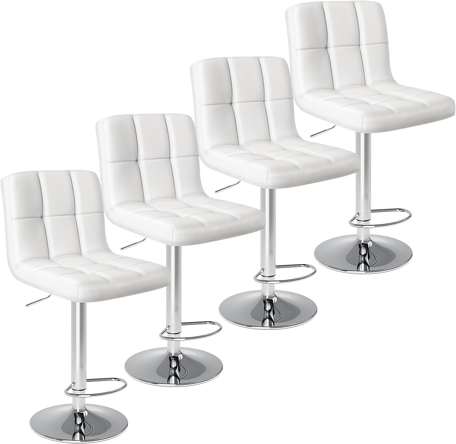 Amazon.com: FLYZC Bar Stools Set of 4 Counter Height, White & Gold Bar ...