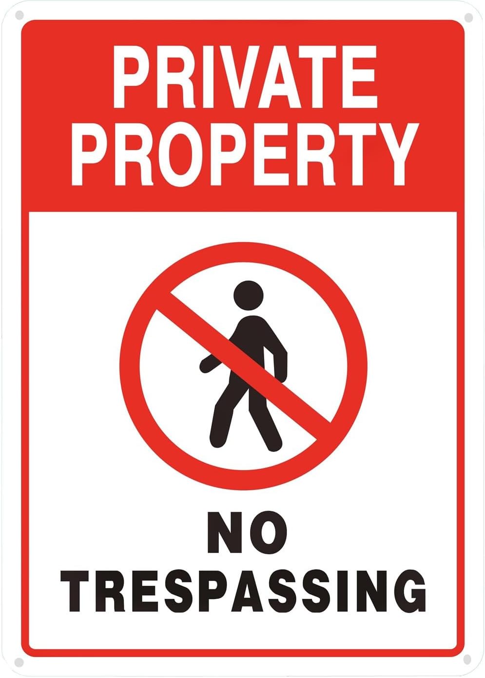 HEIOKEY Private Property No Trespassing Sign - 10x14 Inches Private ...