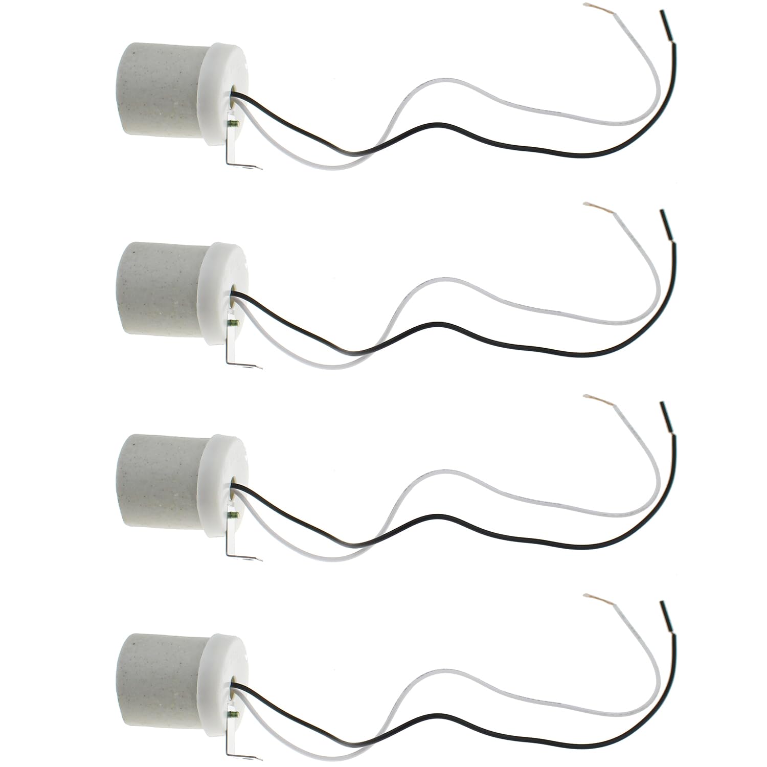 MTQY 4PCS E26/E27 Medium Base Lamp Socket Porcelain Lamp Retainer 12 ...