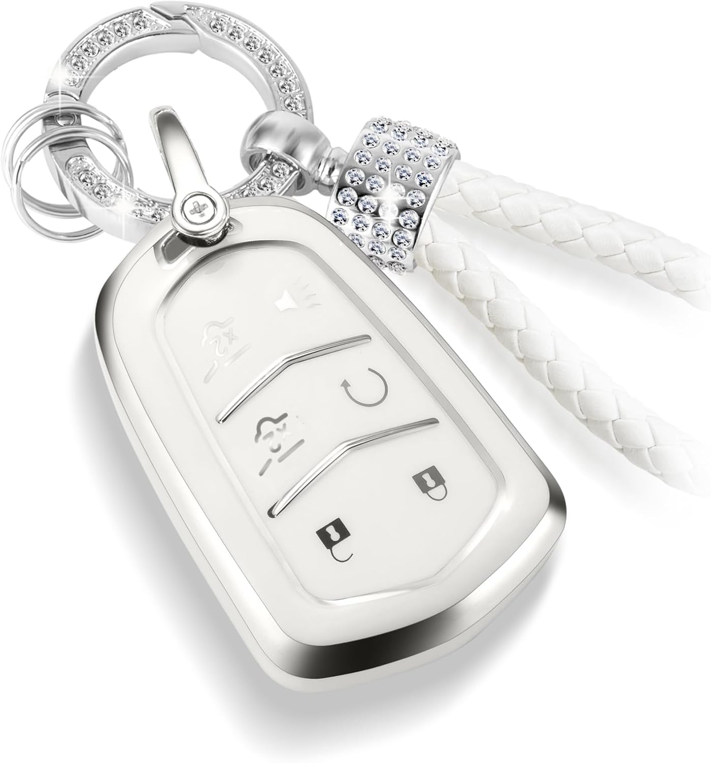 Amazon.com: CTRINEWS for Cadillac Key Fob Cover with Luxury Diamond ...