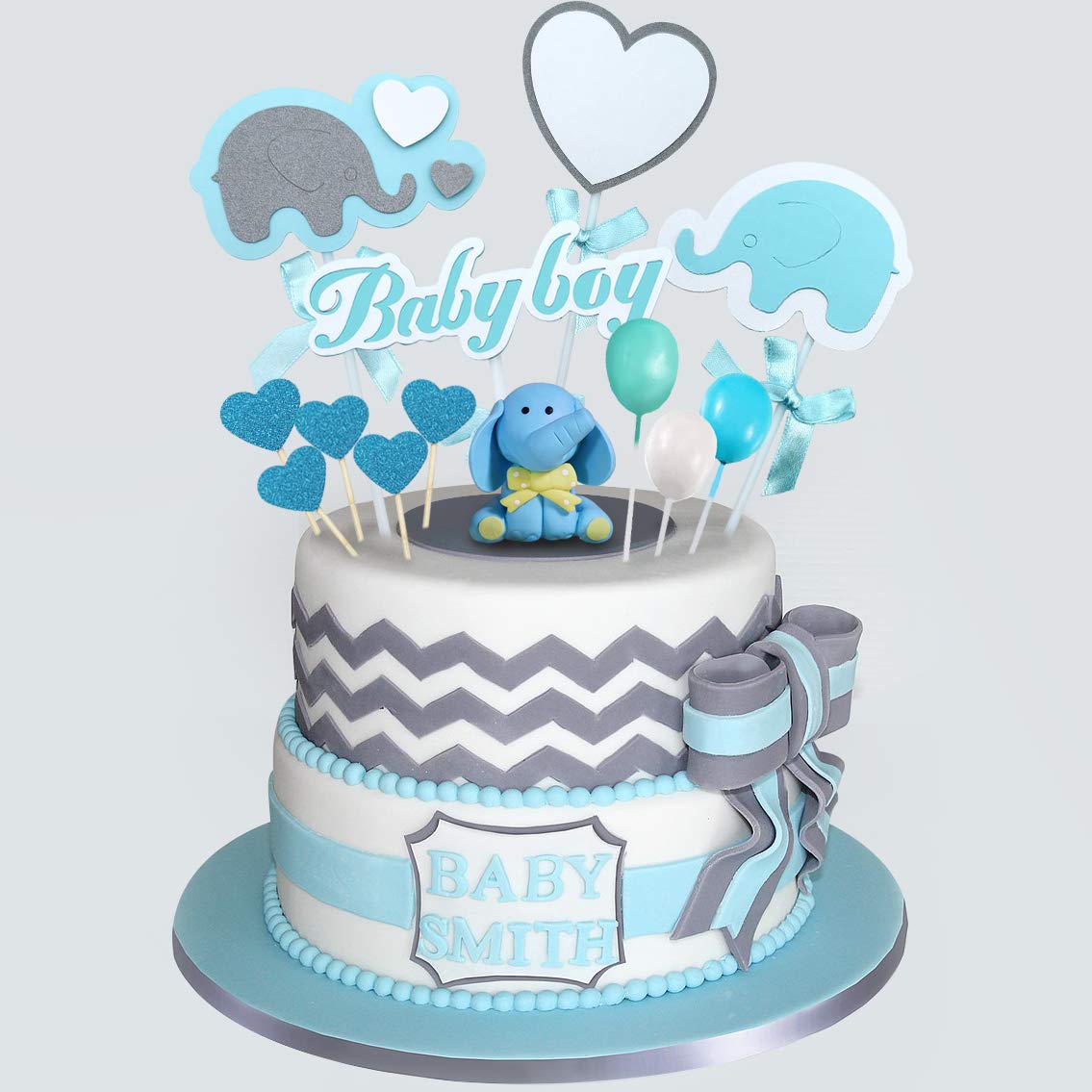 Pastel De Baby Shower Con Forma De Elefante Azul Pastel De Elefante