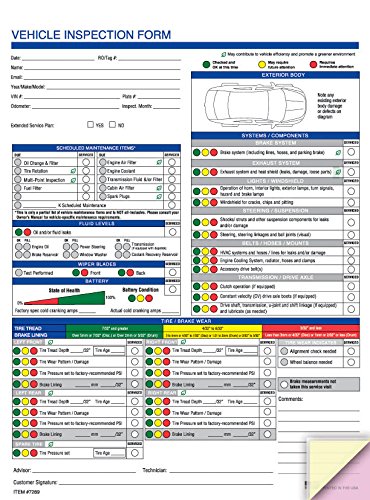 Buy Multi-Point Inspection Forms - Generic Vehicle Inspection Online at ...