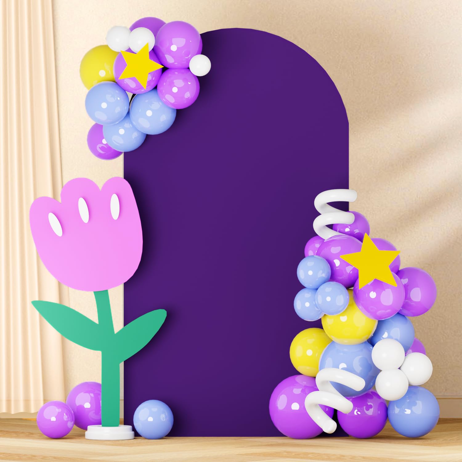 Amazon.com: OMKSIH Purple Arch Cover 7.2 FT Arch Backdrop Cover Spandex ...