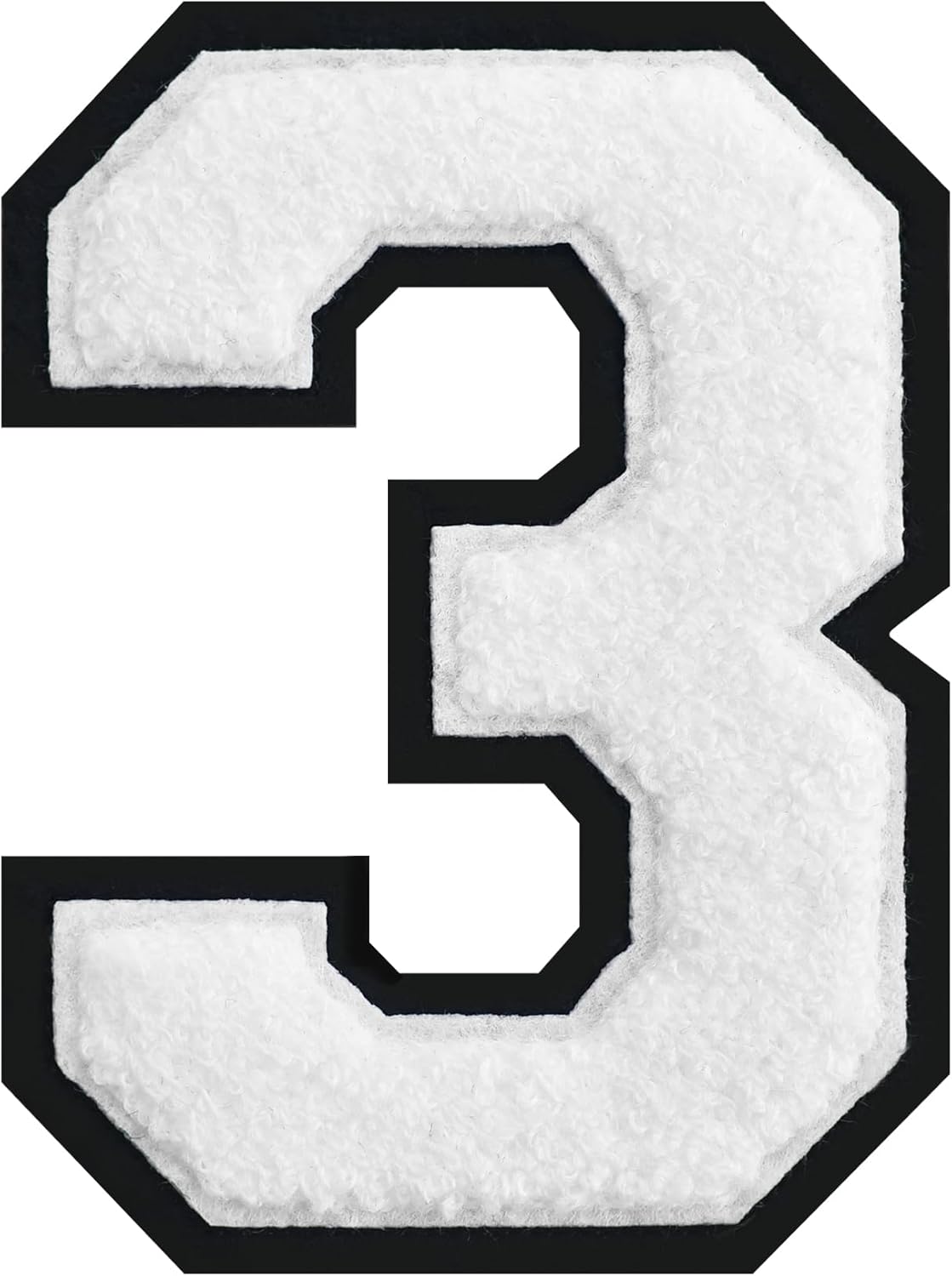 Amazon.com: 4-1/2" Iron on Number Patches White Chenille Number Patch ...