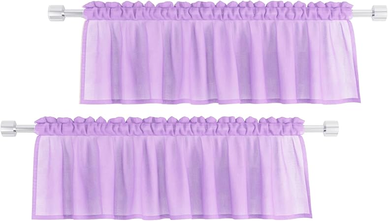 Amazon.com: UPOPO Lilac Valance 15 inches Long Sheer Curtain Valance ...