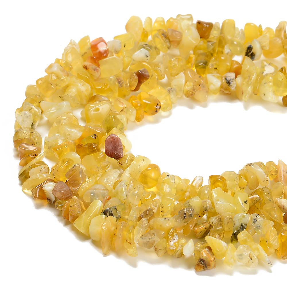 Amazon.com: PLTbeads 5-8mm Natural Yellow Opal Gemstone Chips Beads ...