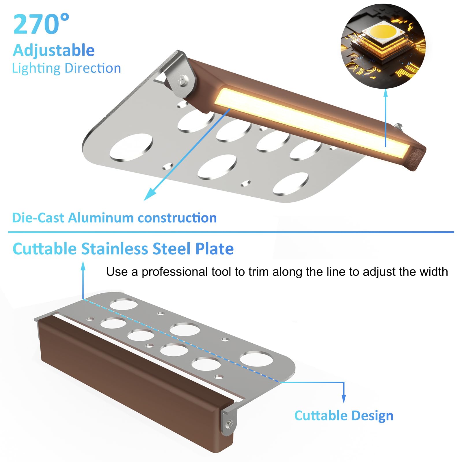 Snapklik.com : 12 Pack 7 Inch Retaining Wall Lights, 5W 2700K Soft ...