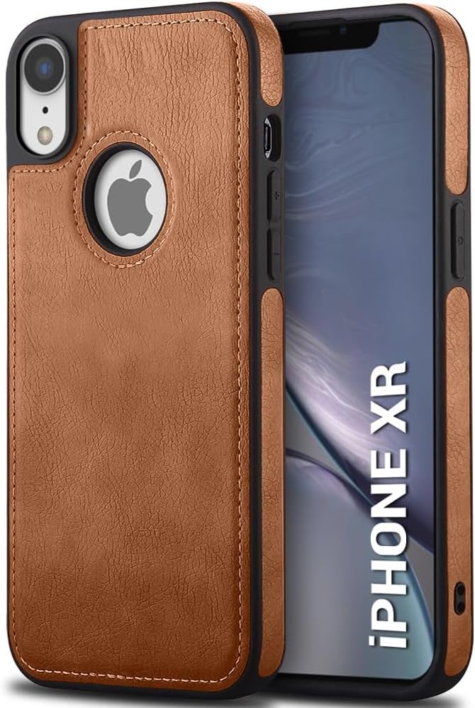 TheGiftKart Genuine Leather Finish iPhone XR Back Cover Case ...