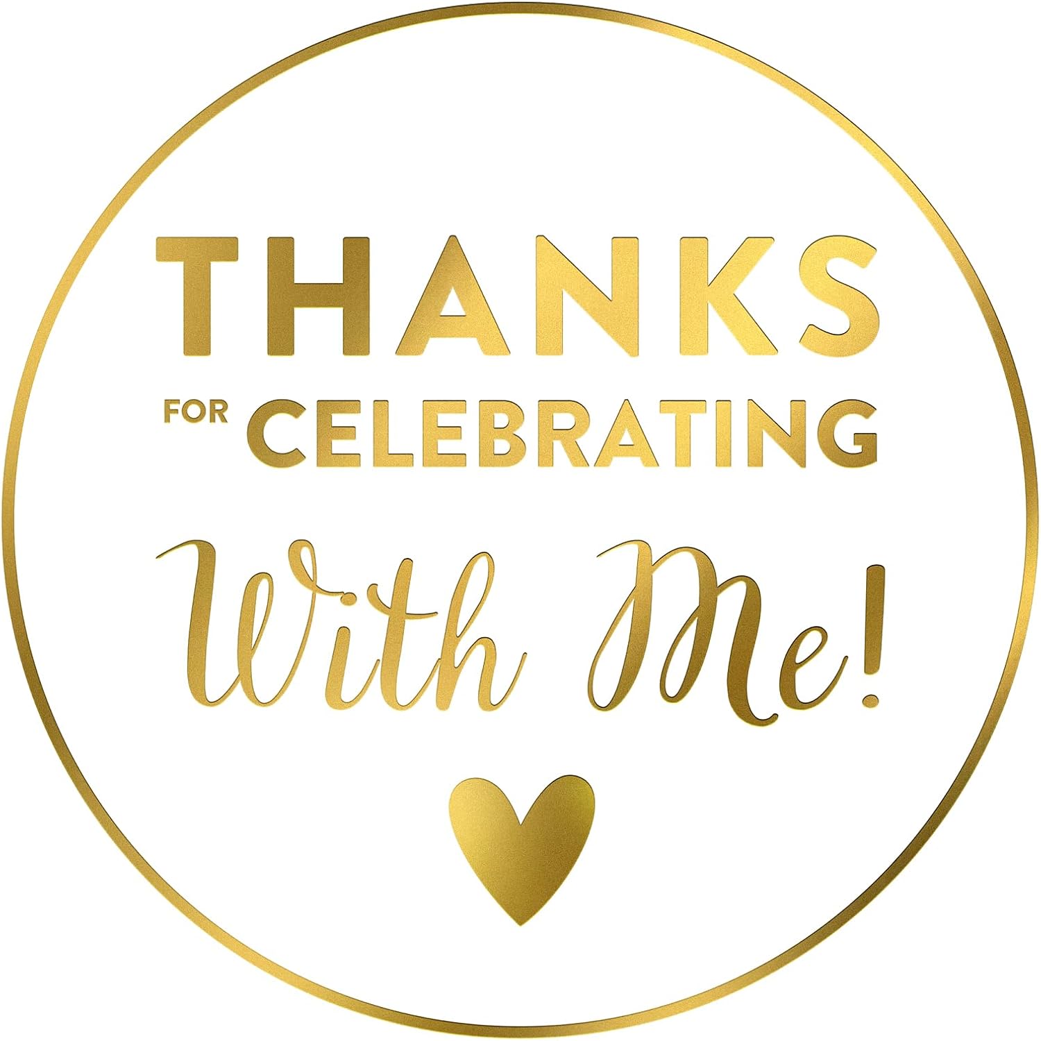 Amazon.com: Thanks for Celebrating with Me Stickers 120PCS Metallic ...