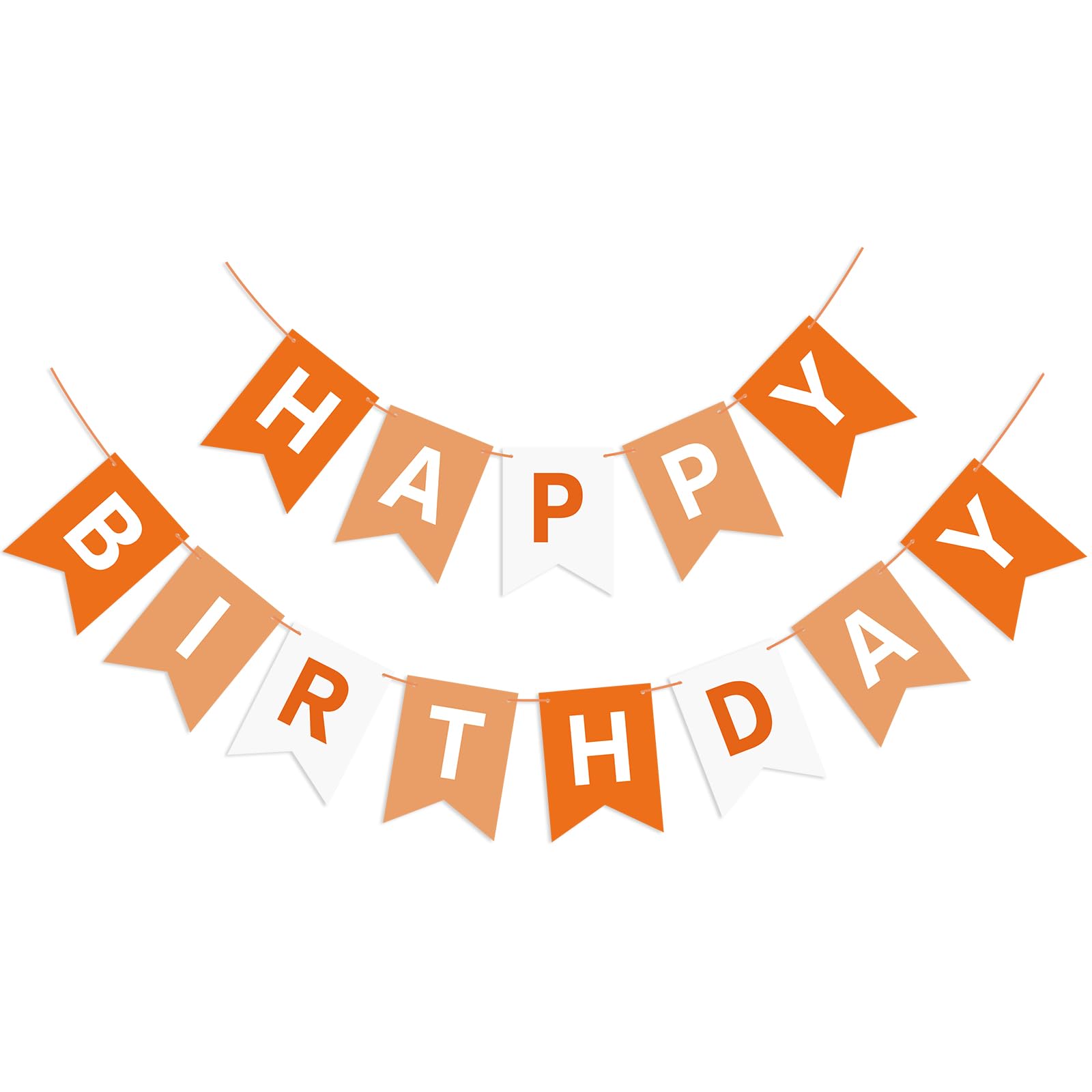 Snapklik.com : Orange Happy Birthday Banner Sign Birthday Bunting ...