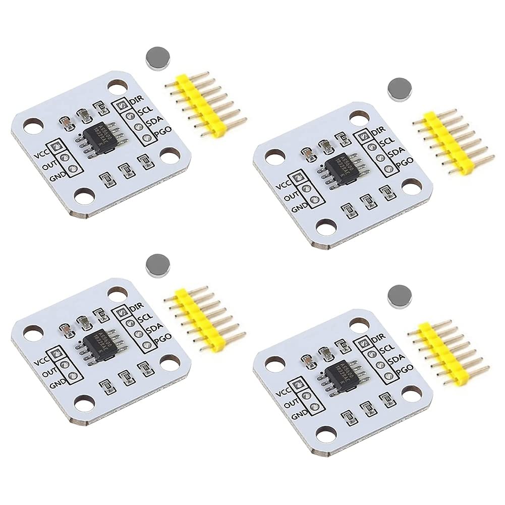 Jkowueom 4Pcs AS5600 Magnetic Encoder Magnetic Induction Angle Measurement Sensor Module 12Bit ...