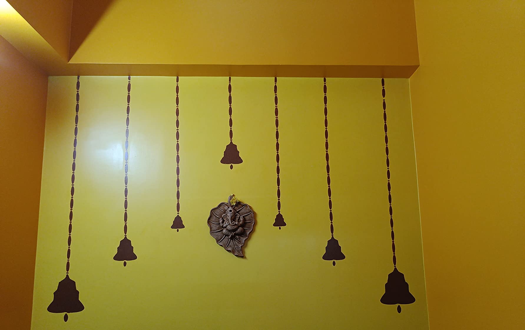 Design In Pooja Room Bell Stencil Paining Designs D16 : Amazon.in: Home ...