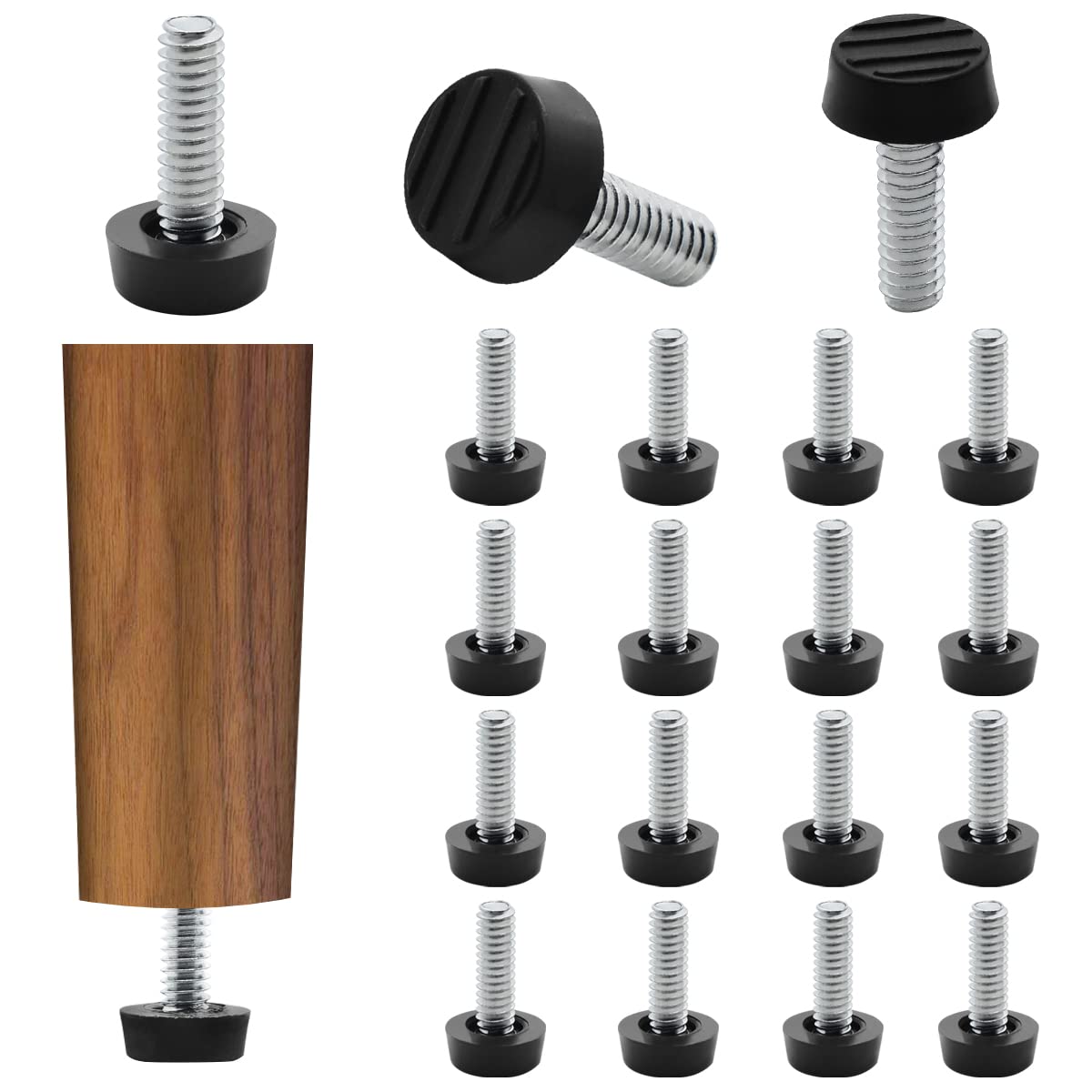 Snapklik.com : Jamiikury 1/4” - 20 UNC Leveling Feet, 40 Pcs Adjustable ...